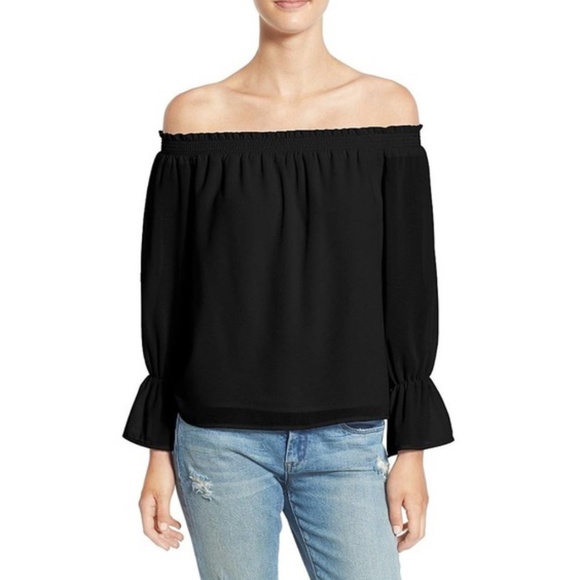 Wayf | Tops | Wayf Offtheshoulder Black Semi Sheer Blouse Top | Poshmark